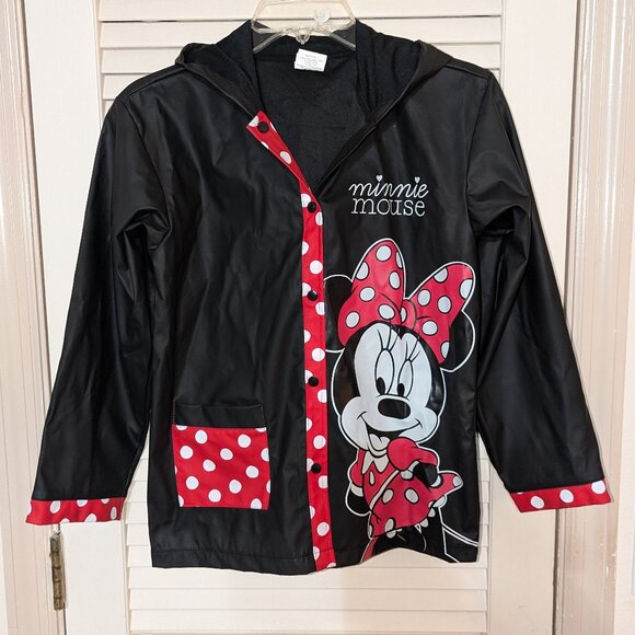 Disney | Jackets & Coats | Girls Minnie Mouse Rain Coat With Hoodie ...